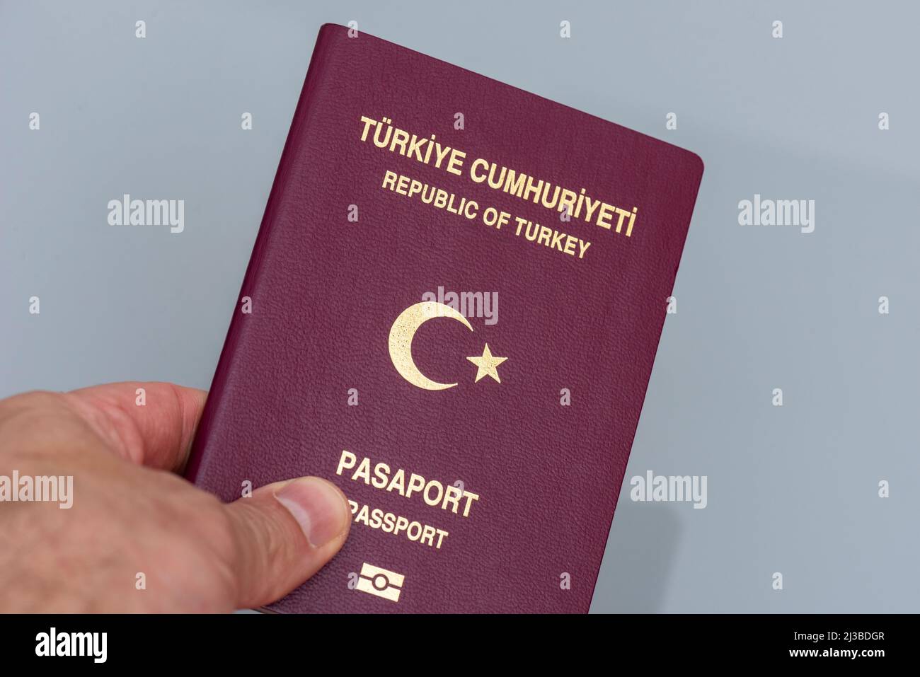 ISTANBUL, TURKEY - DECEMBER 20, 2020: Turkish citizen public passport ...