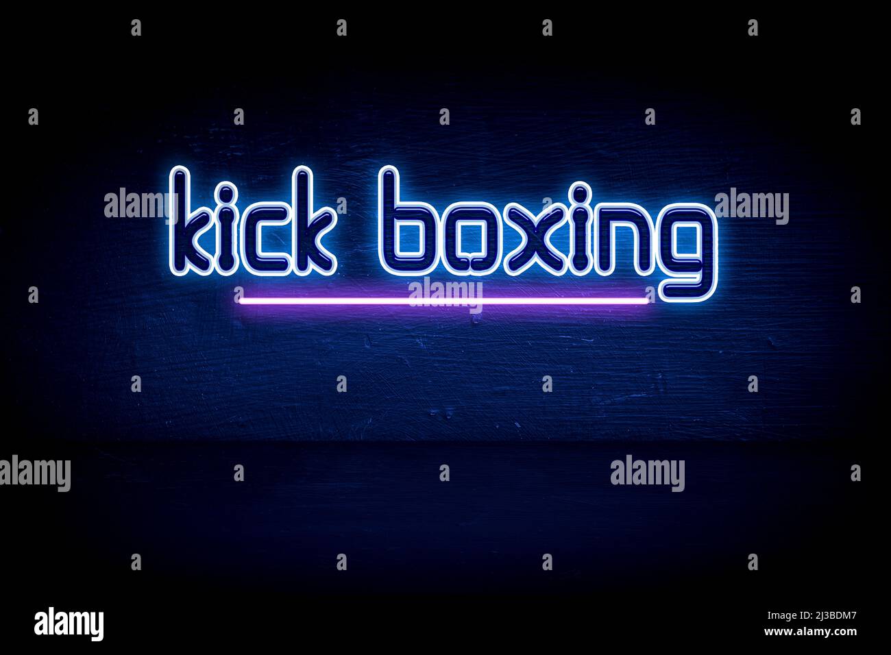Kick Boxing - blue neon announcement signboard Stock Photo - Alamy