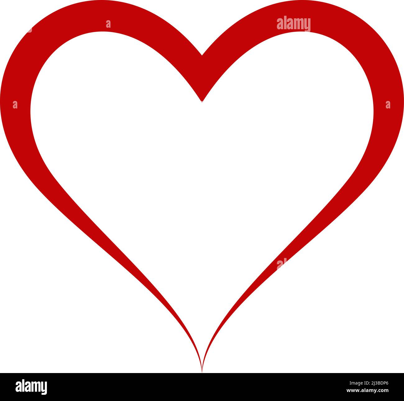 Heart vector frame in red. White isolated background. Abstract Heart ...