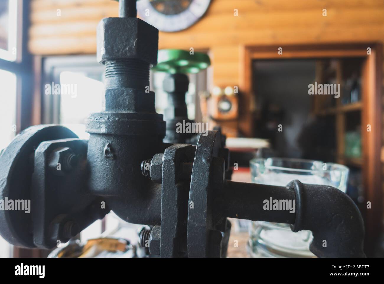 Massive water tap with valve Stock Photo - Alamy