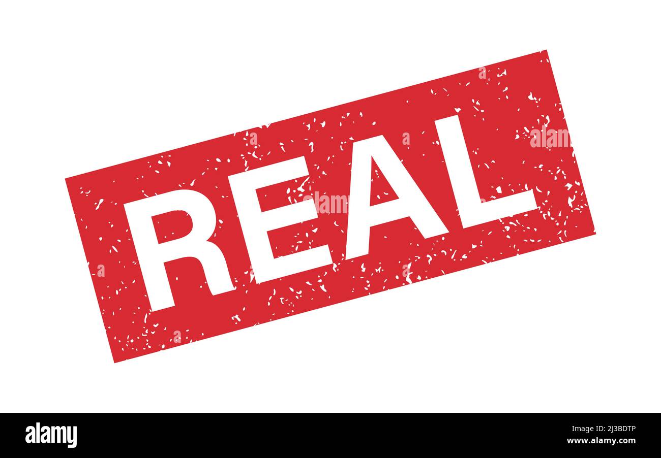 Real word grunge rubber stamp for media and documents. Real sign ...