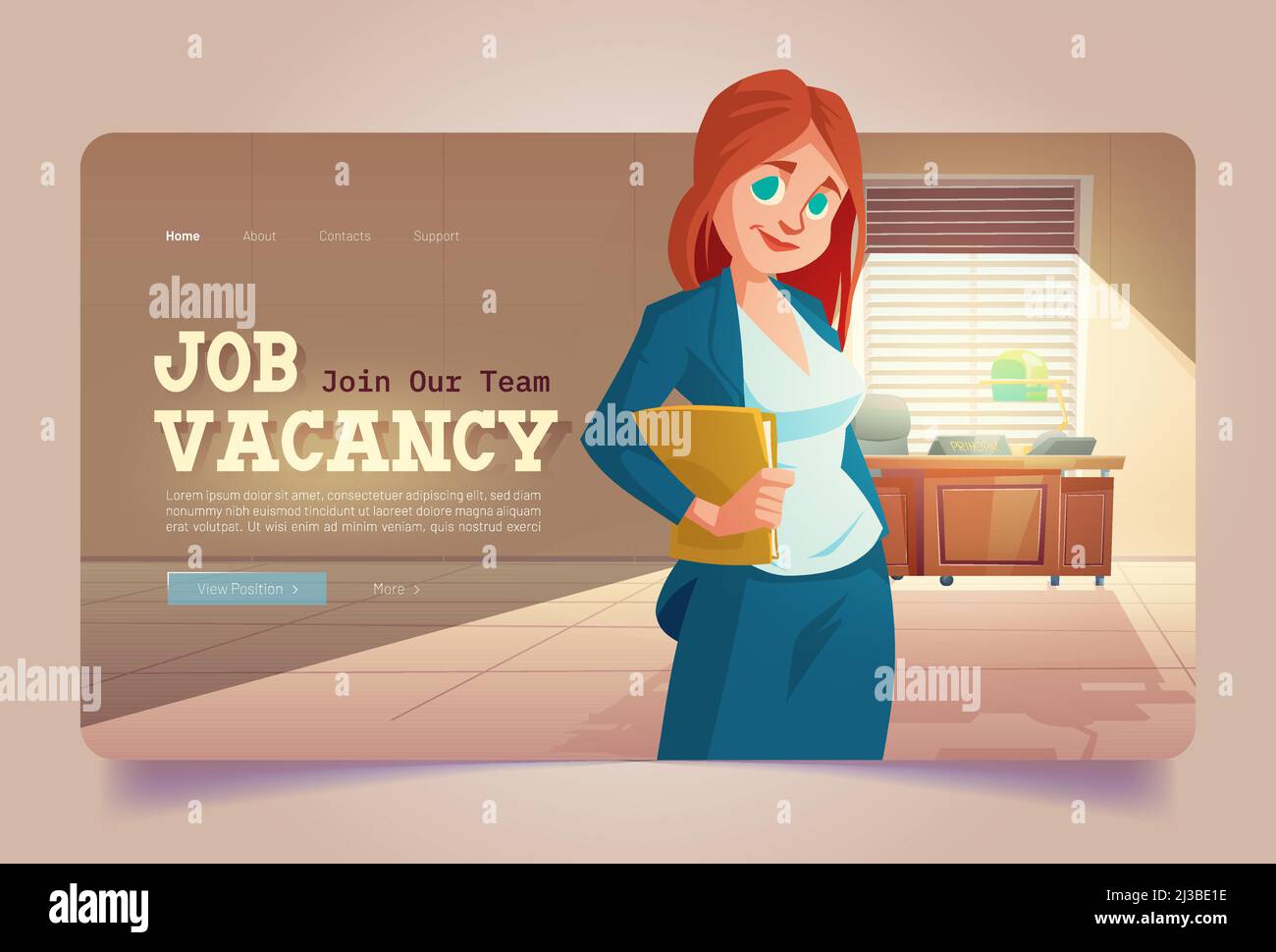Job vacancy banner. Concept of hire staff, invitation to join company ...