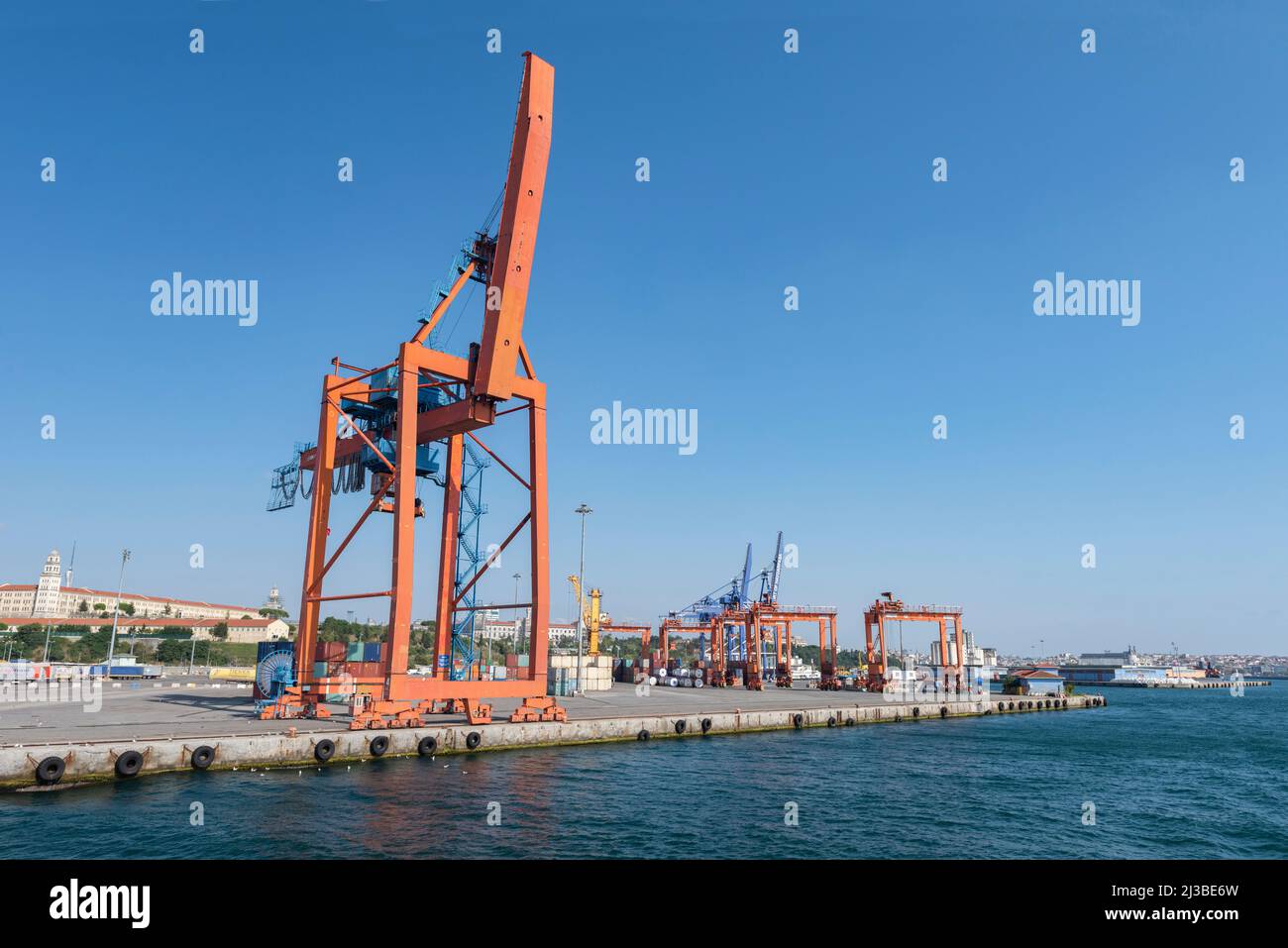 ISTANBUL, TURKEY - APRIL 22, 2021: Haydarpasa Port and Container ...