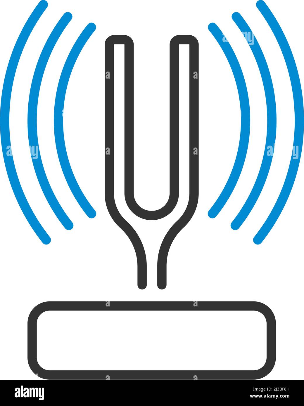 Tuning Fork Icon. Editable Bold Outline With Color Fill Design. Vector ...