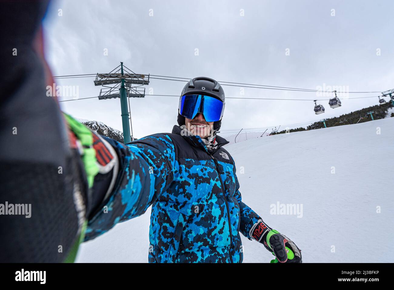 Grandvalira, Andorra : 2022 March 24 : Expert skier on the slopes of ...