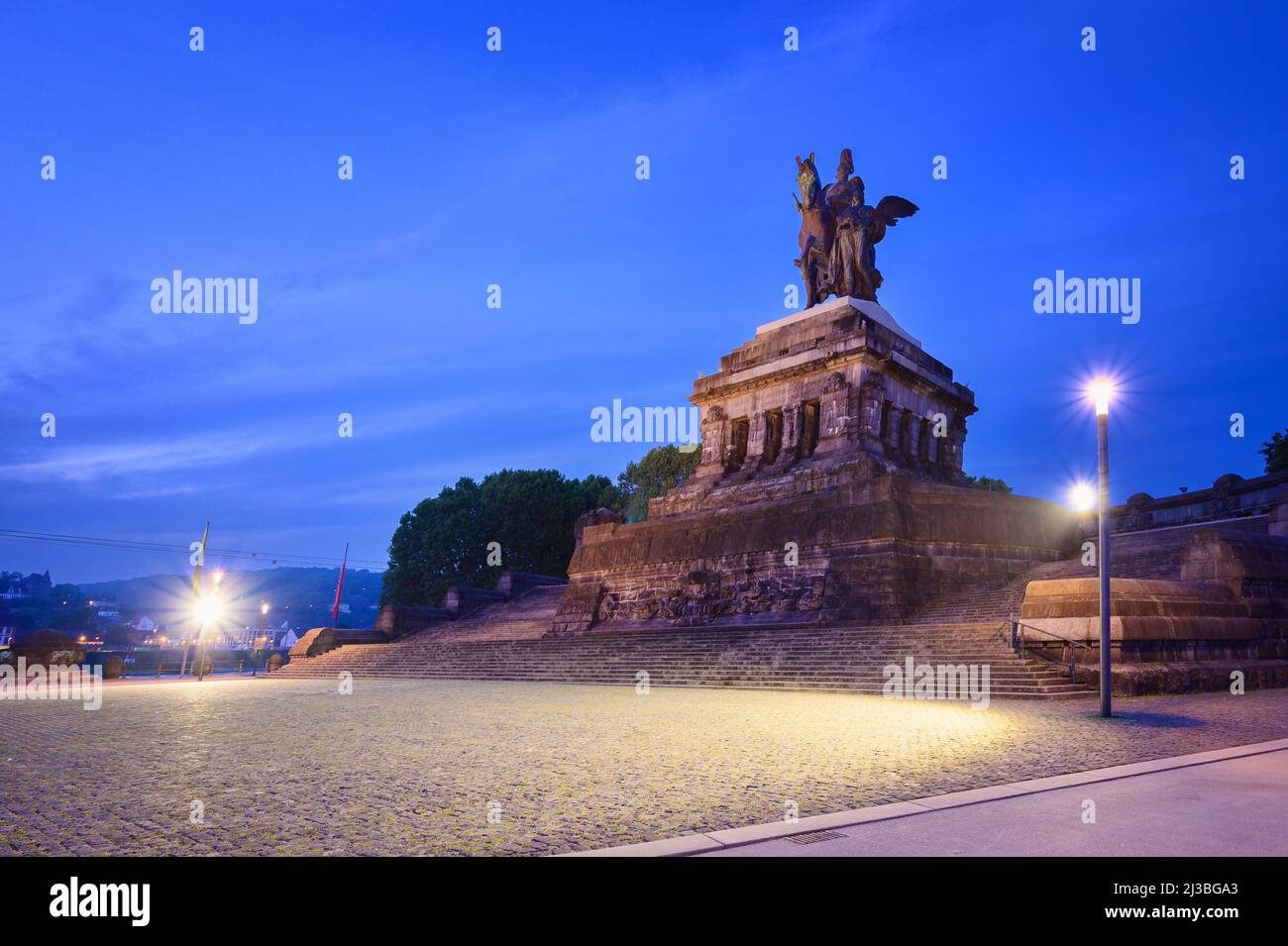 The equatorial statue of Emperor William I at the German Corner where ...