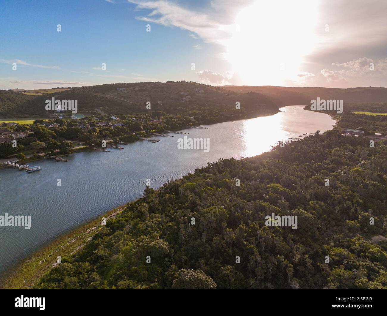 Aerial view sunset over hills hi-res stock photography and images - Alamy