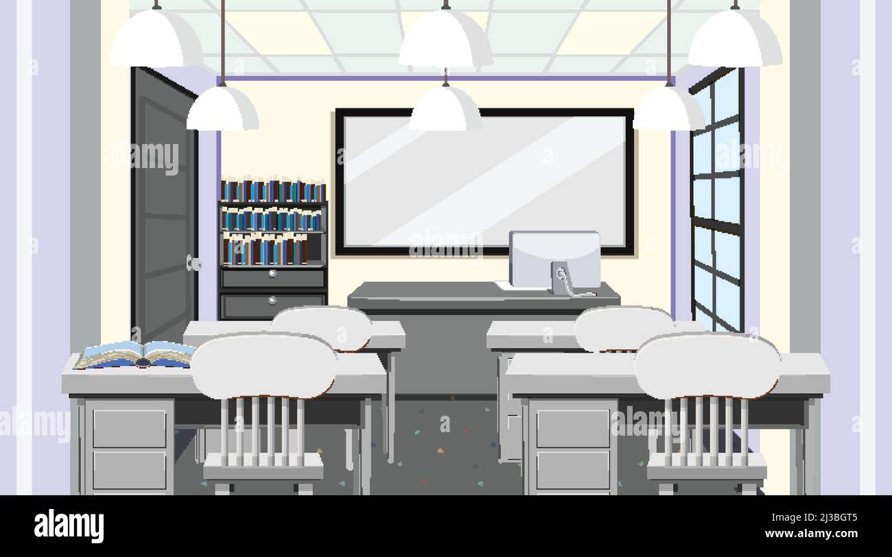 School classroom interior concept illustration Stock Vector Image & Art ...