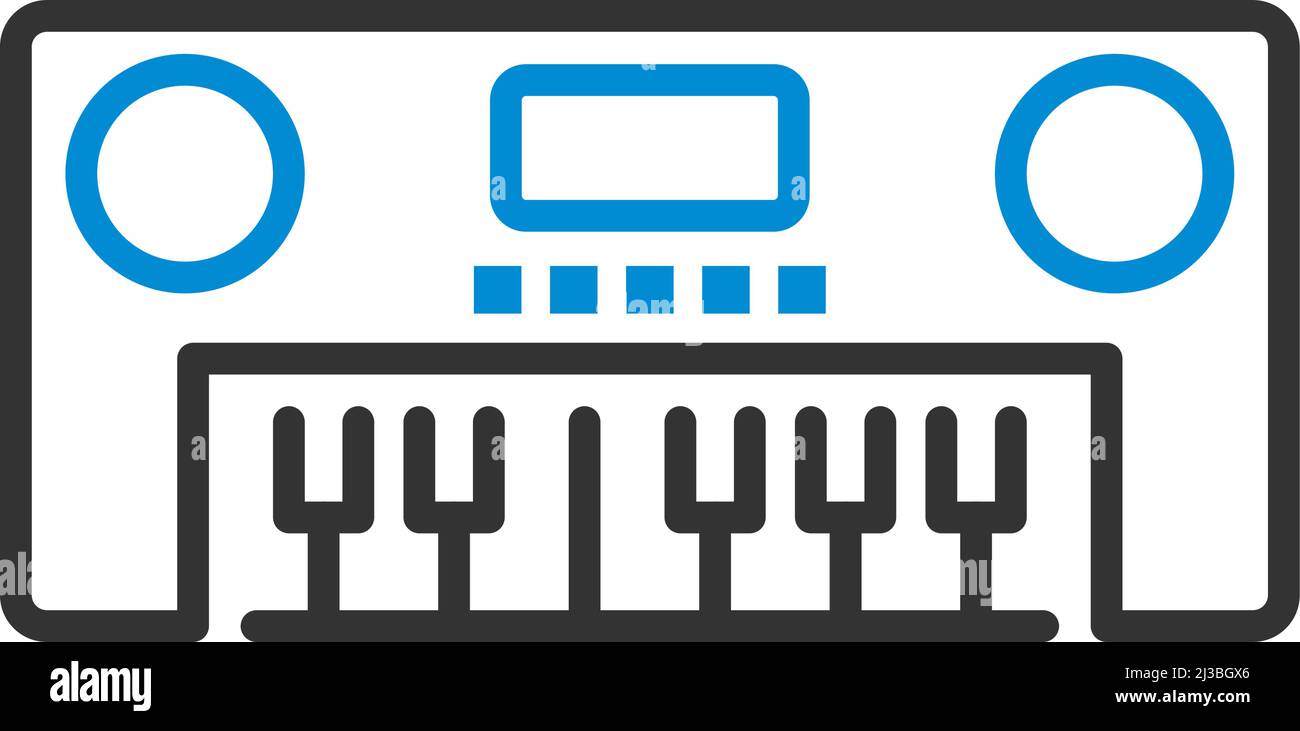 Music Synthesizer Icon. Editable Bold Outline With Color Fill Design ...