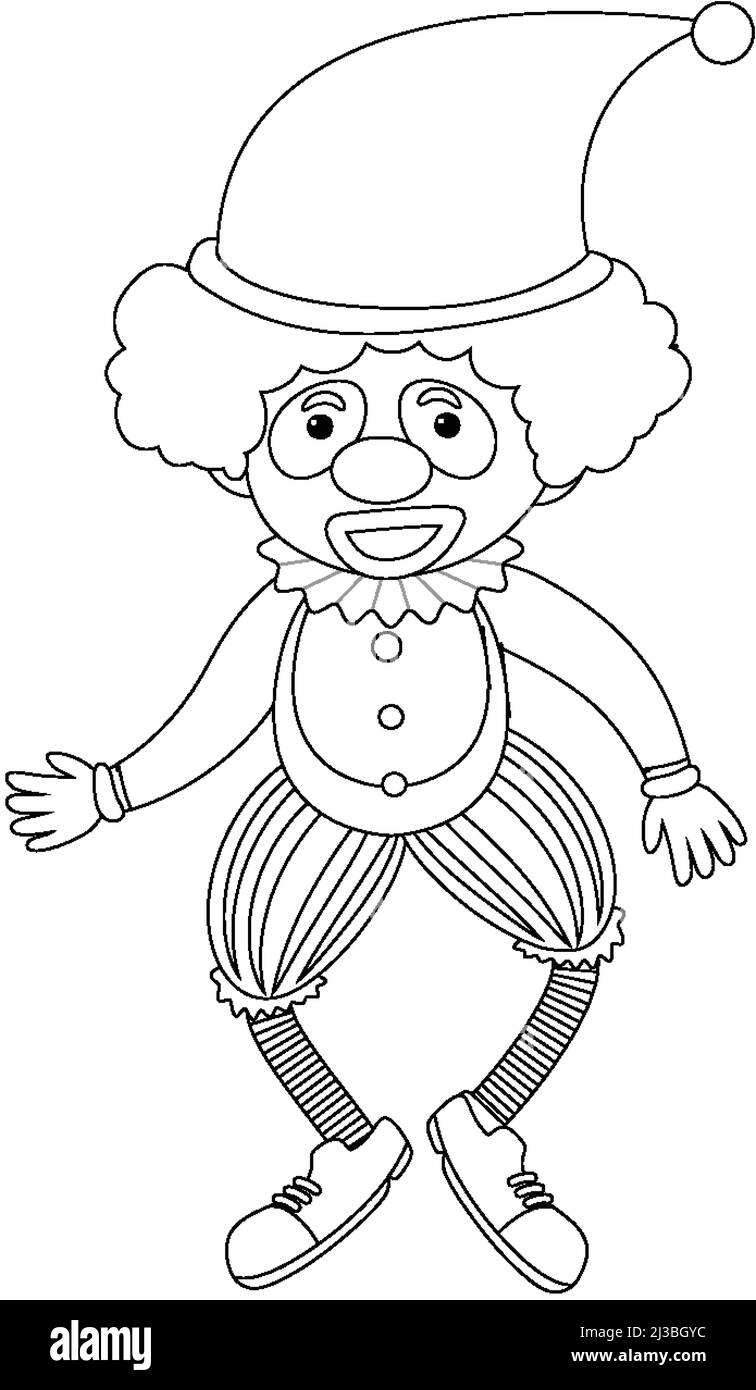 Clown doodle outline for colouring illustration Stock Vector Image ...