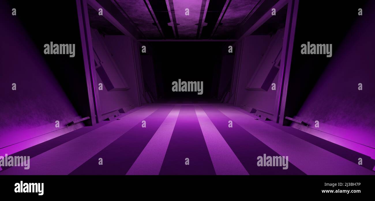 Elegant Cyberspace Background Interior Metal Mesh Corridor Dystopian Violet Colors Modern ...