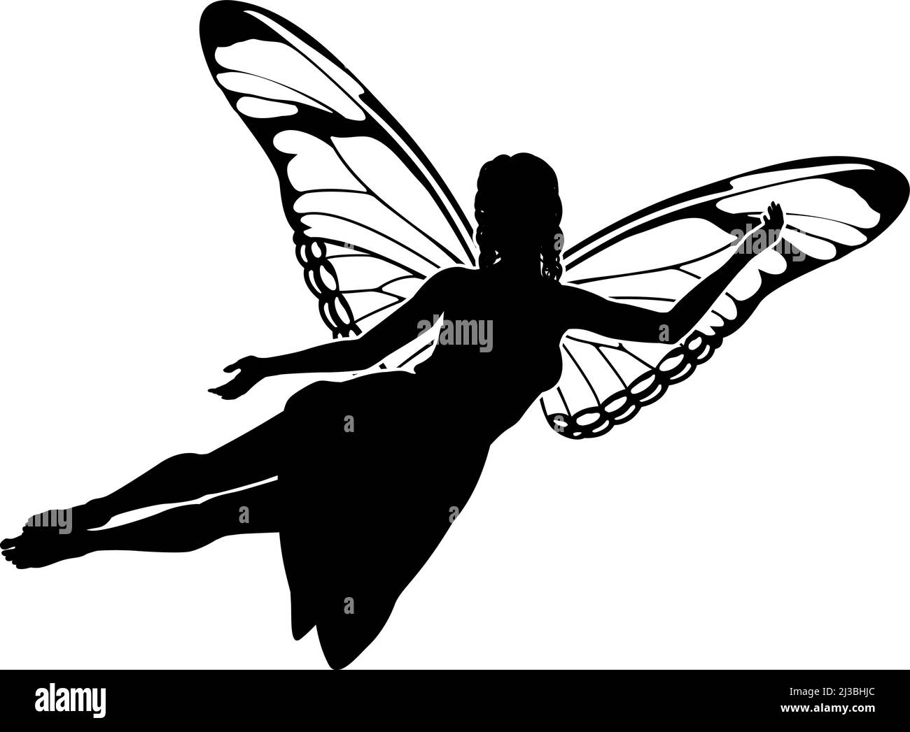 Girl fairy wings in Stock Vector Images - Alamy