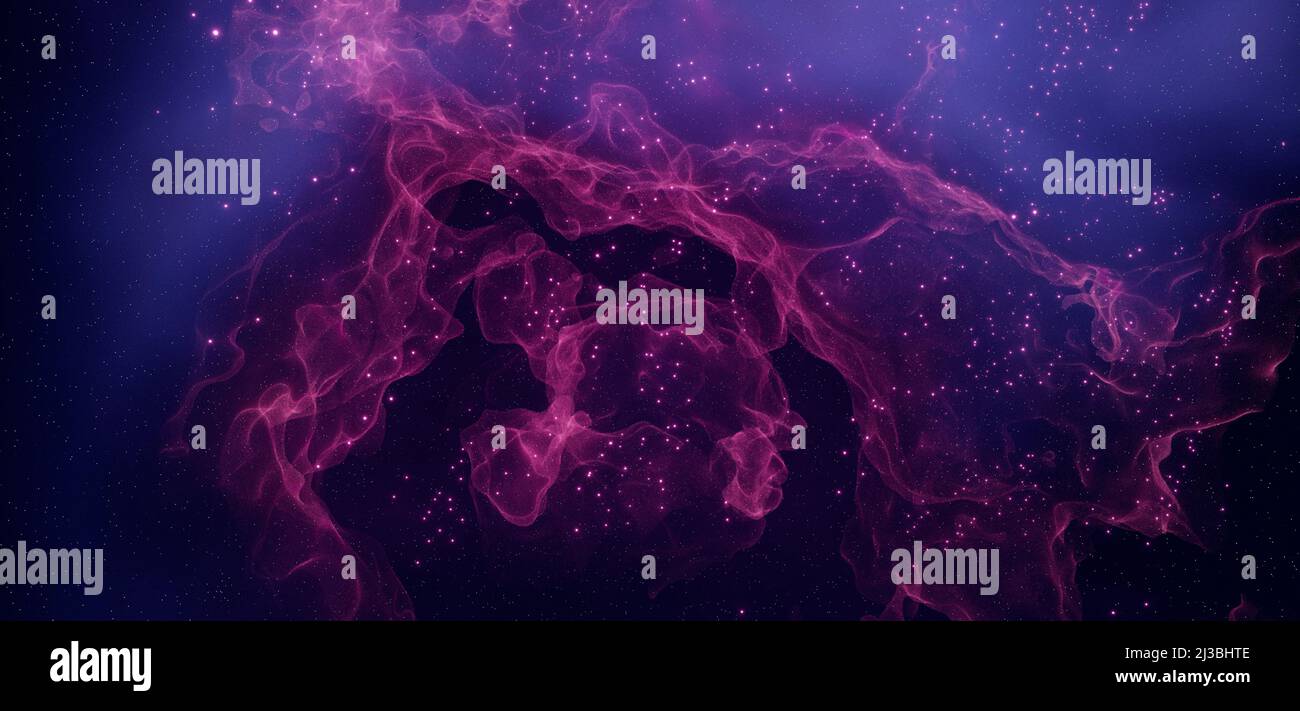 Decorative Deep Space Nebula With Stars Bright Multicolor Starfield ...