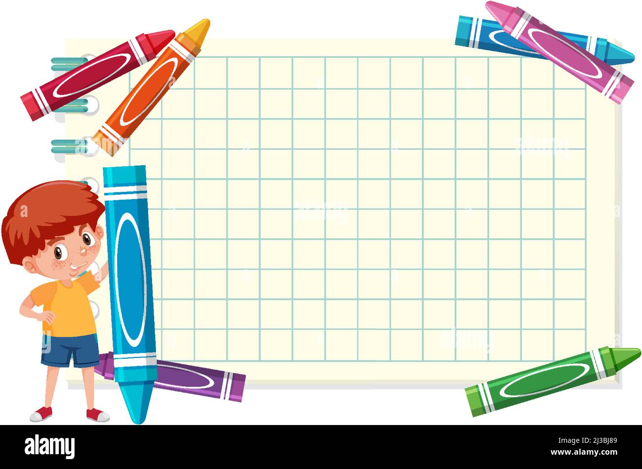 Empty board template with children cartoon character illustration Stock ...