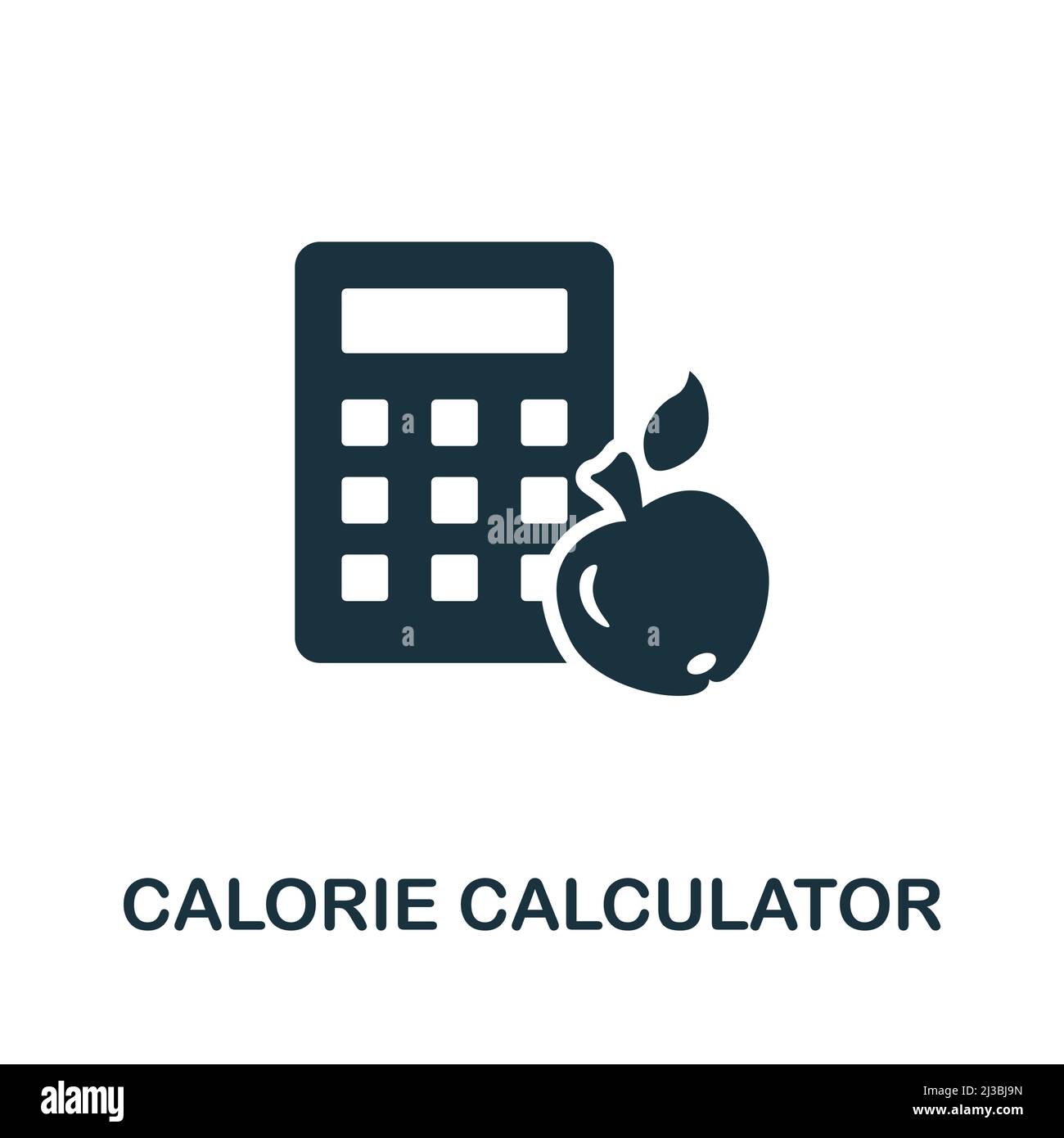 Calorie Calculator icon. Monochrome simple Calorie Calculator icon for ...