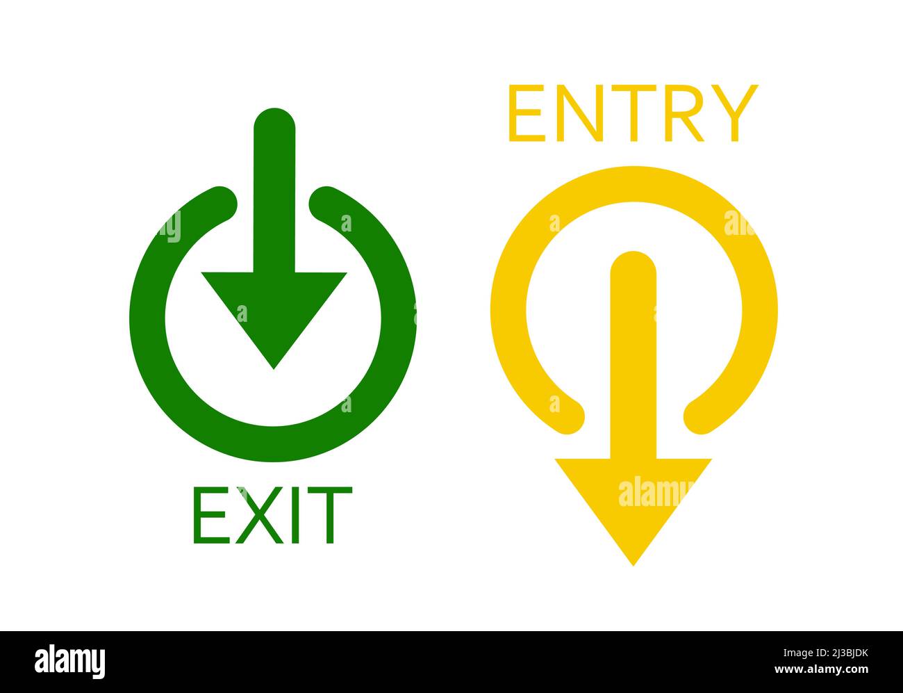 Entrance sign and exit sign. Vector illustration for indoor signage ...