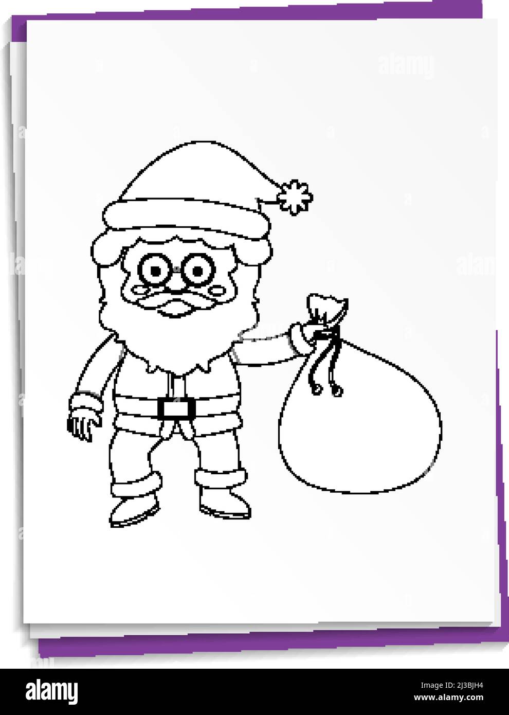 Hand drawn Santa on paper illustration Stock Vector Image & Art - Alamy