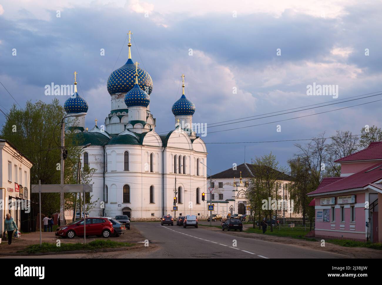 Uglich, Russia - May 09, 2019: Street of the ancient Russian provincial ...