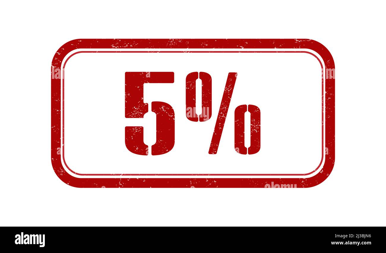 5 percent. Stamp impression with scuff. An empty contour Stock Vector ...