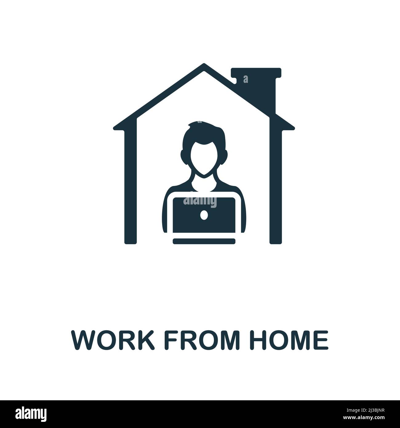 Work From Home icon. Monochrome simple Work From Home icon for ...