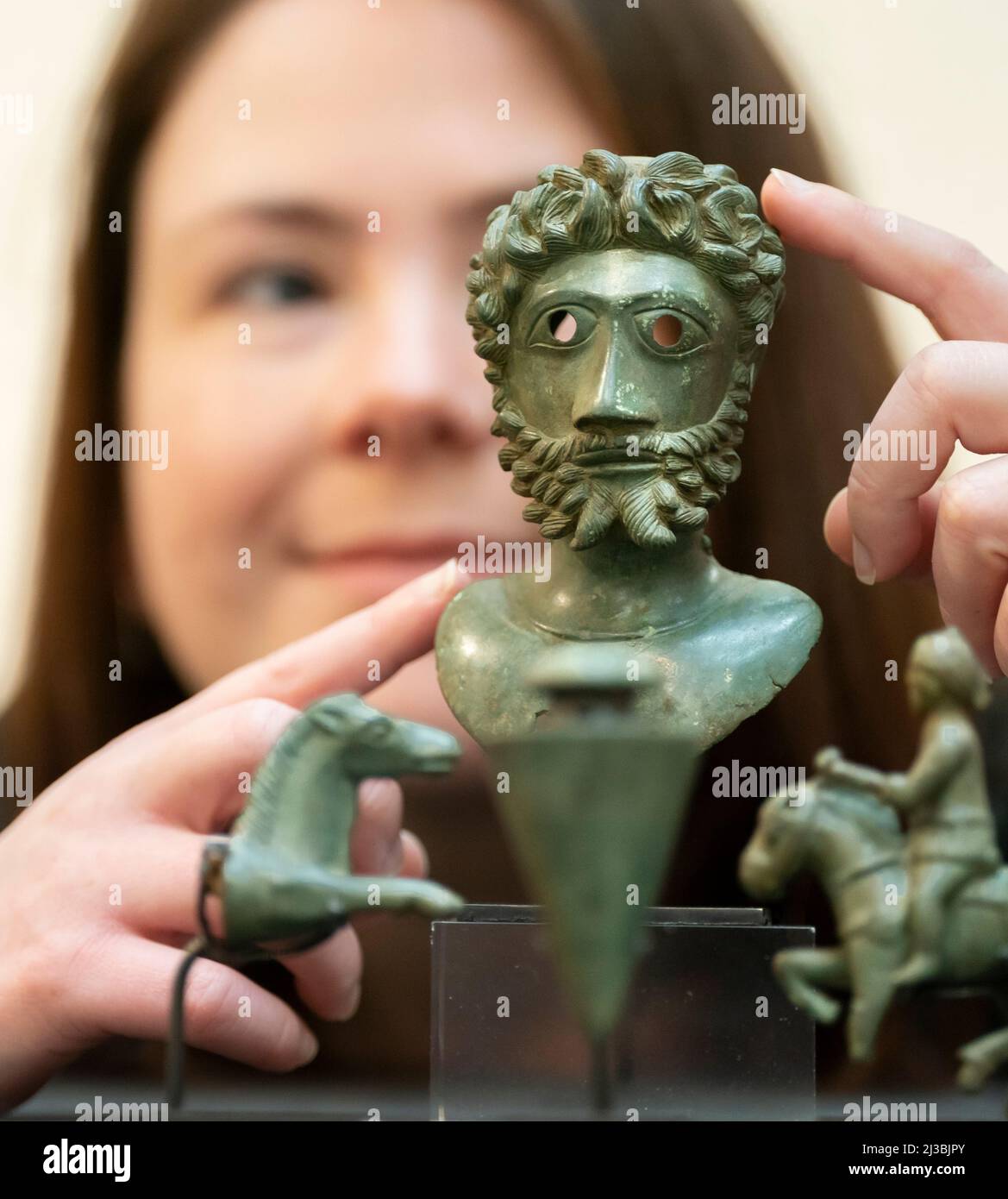 Curator of archeology at York Museums Trust Lucy Creighton with a rare ...