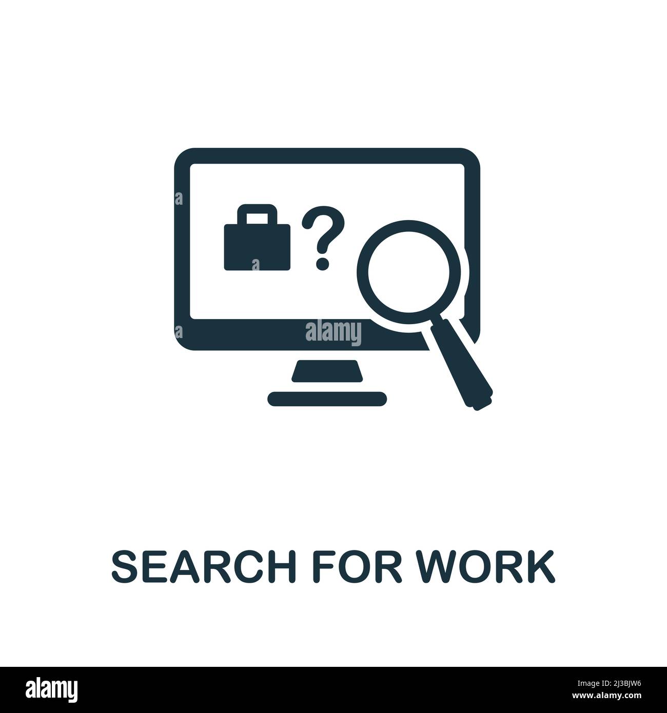 Search For Work icon. Monochrome simple Search For Work icon for ...