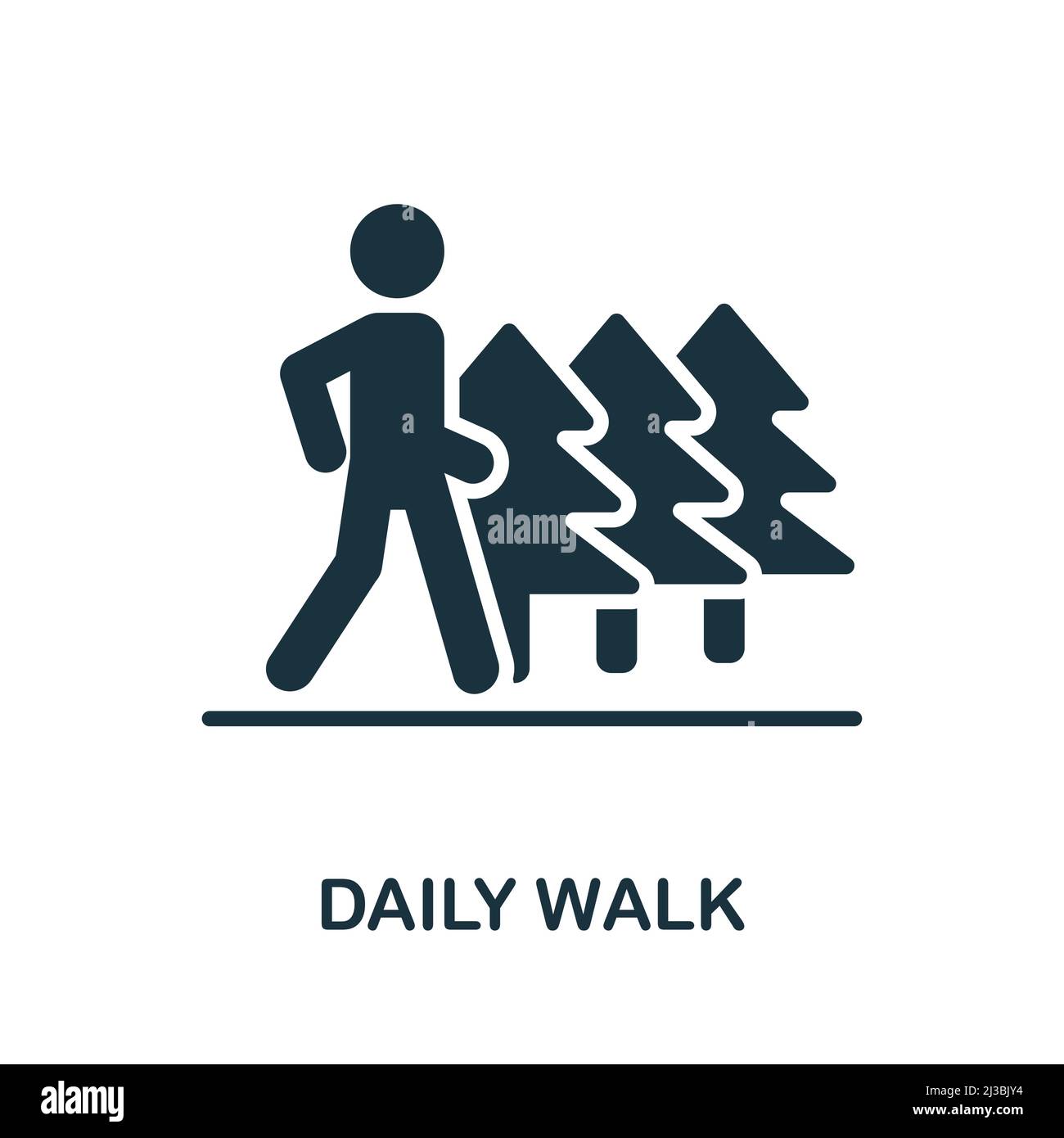 Daily Walk icon. Monochrome simple Daily Walk icon for templates, web ...