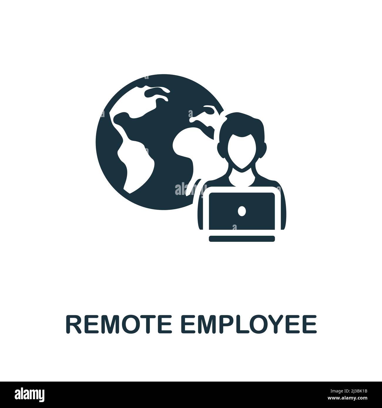 Remote Employee icon. Monochrome simple Remote Employee icon for ...