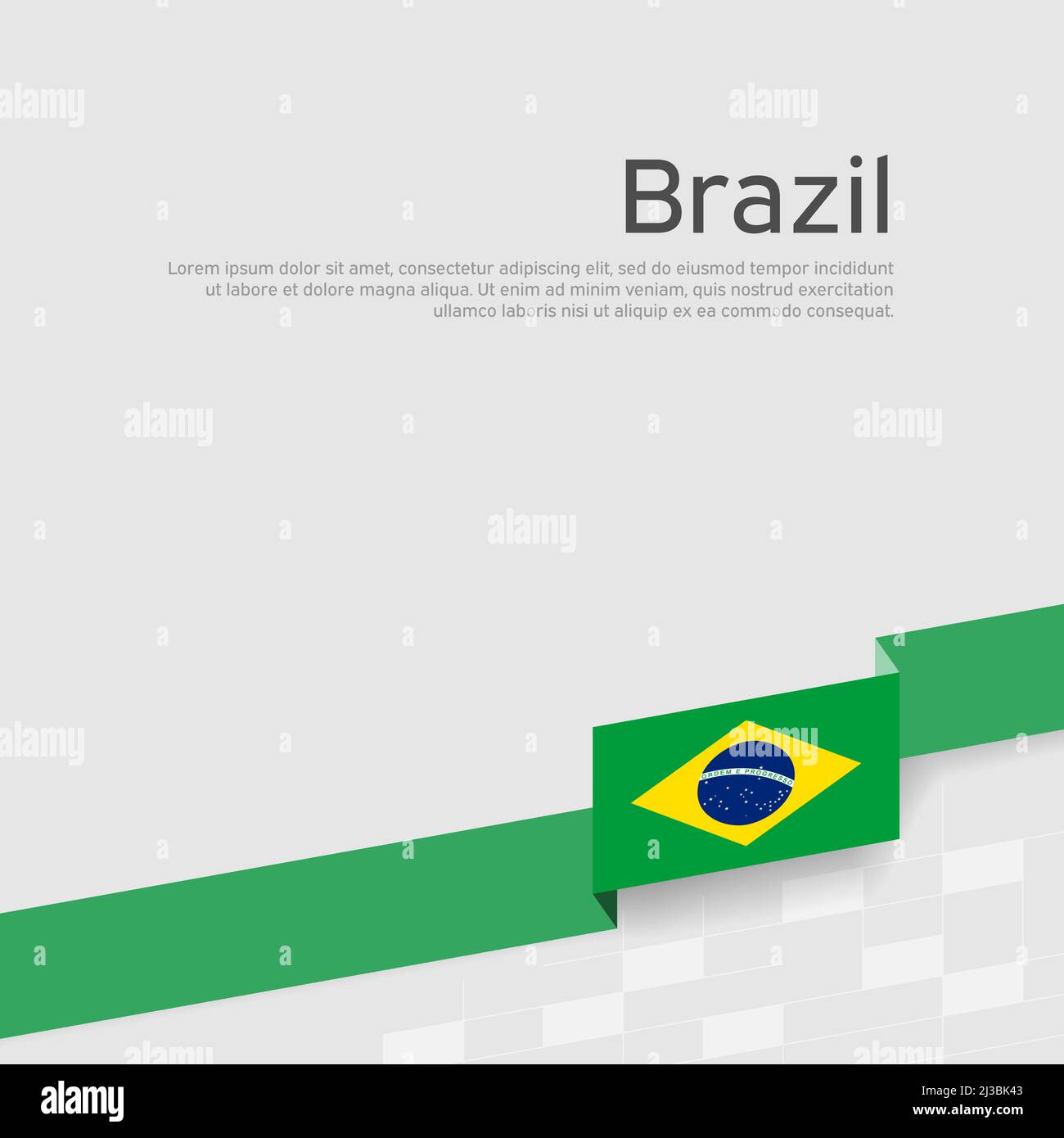 Brazil flag background. Ribbon color flag of brazil on white background ...