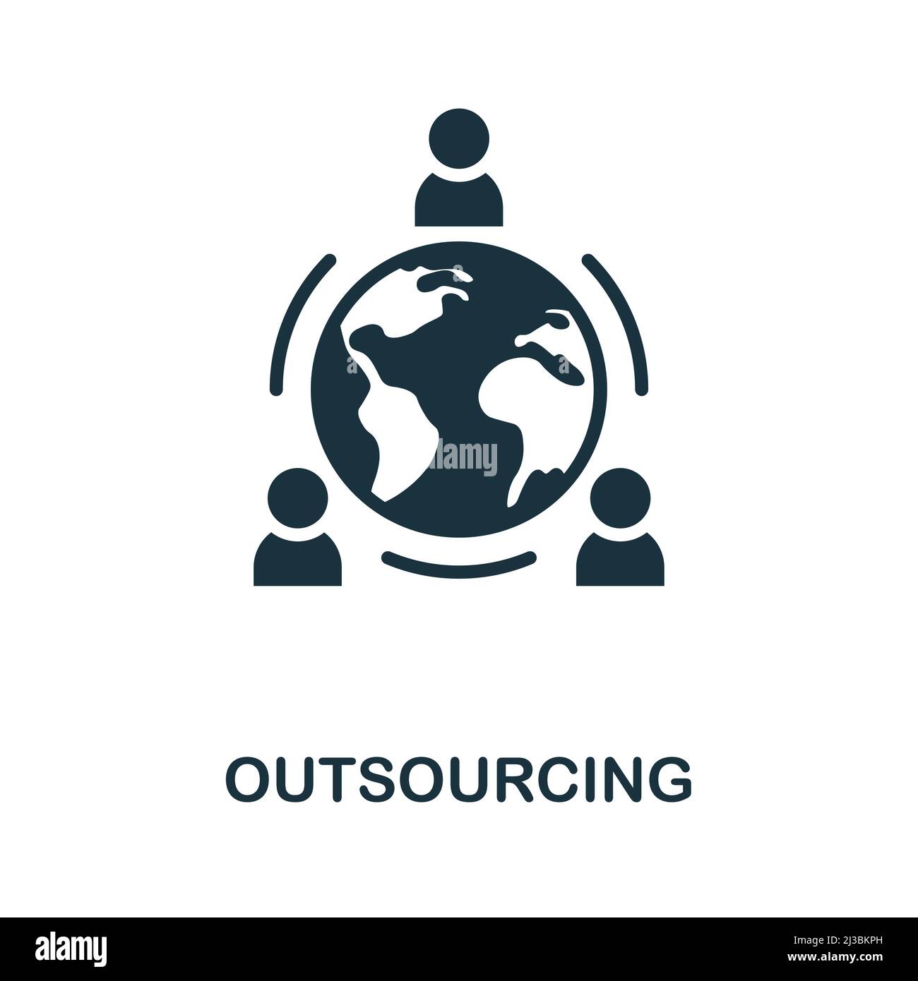 Outsourcing icon. Monochrome simple Outsourcing icon for templates, web ...