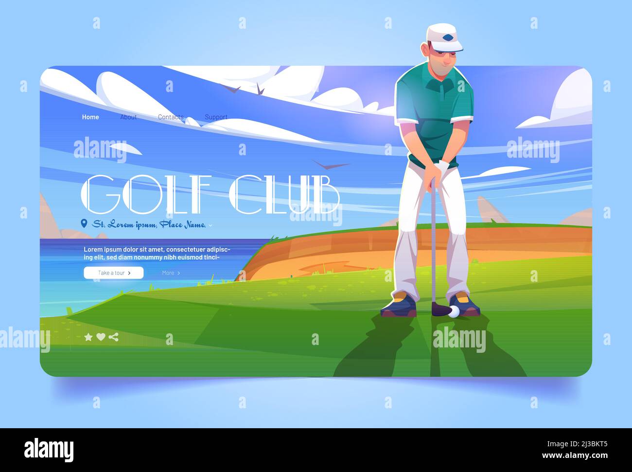 Golf cartoon bunker hi-res stock photography and images - Alamy