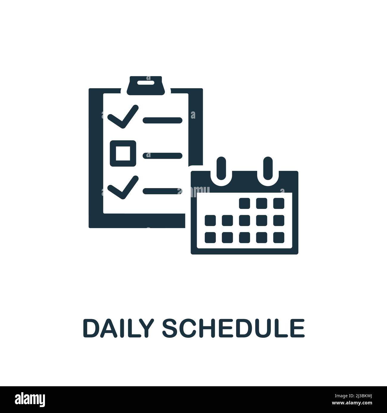 Daily Schedule icon. Monochrome simple Daily Schedule icon for ...