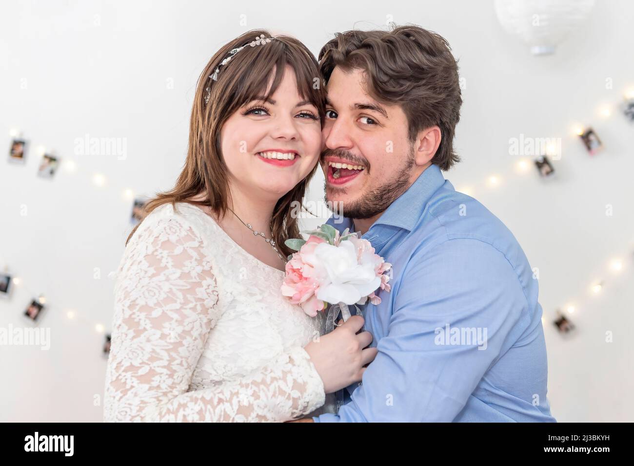 Wedding of a Hispanic man with a caucasian woman. No release will be ...