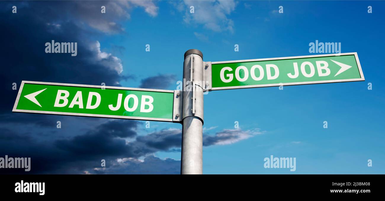 Good Job or Bad Job Stock Photo - Alamy