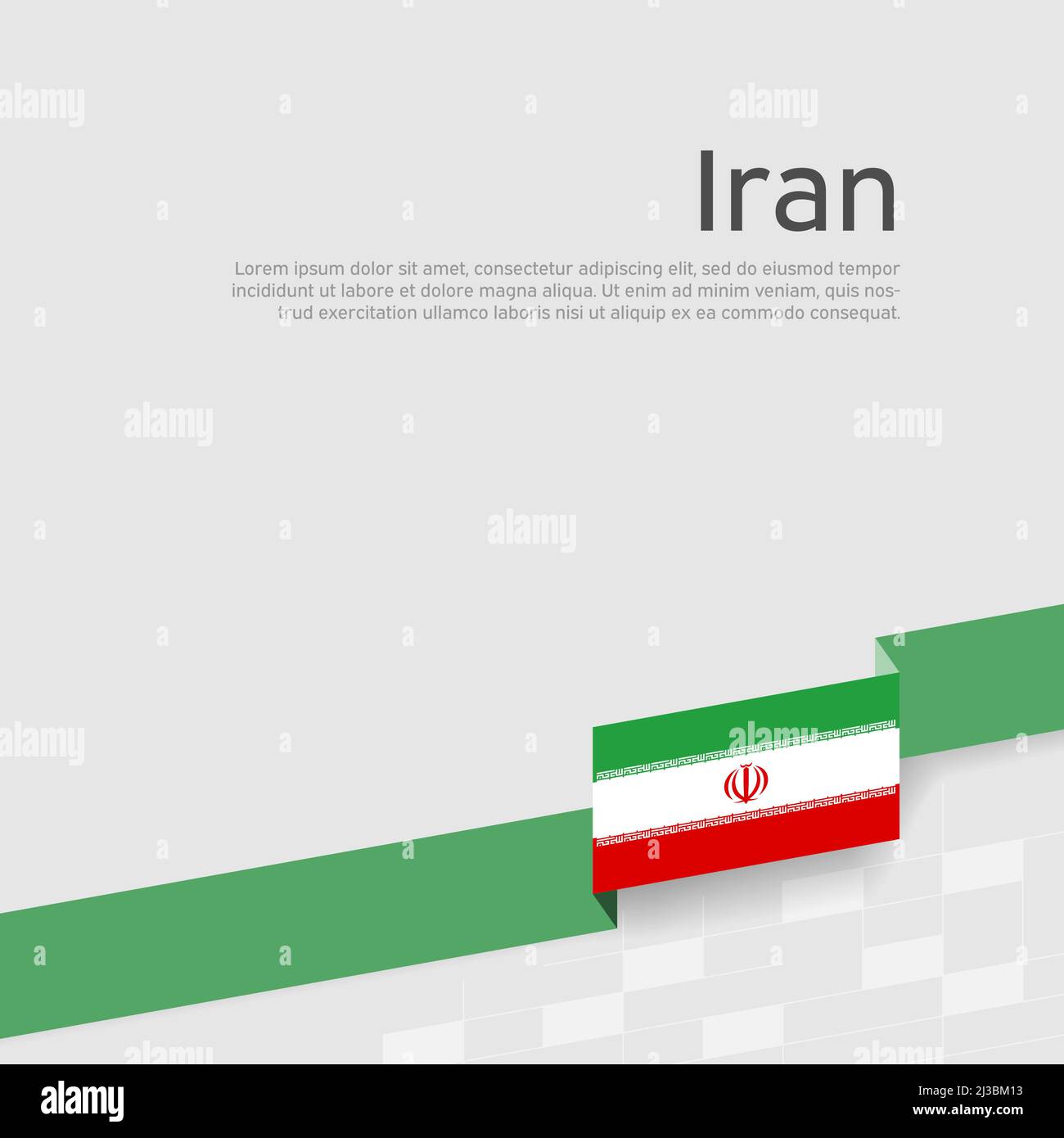 Iran flag background. Ribbon color flag of iran on a white background ...