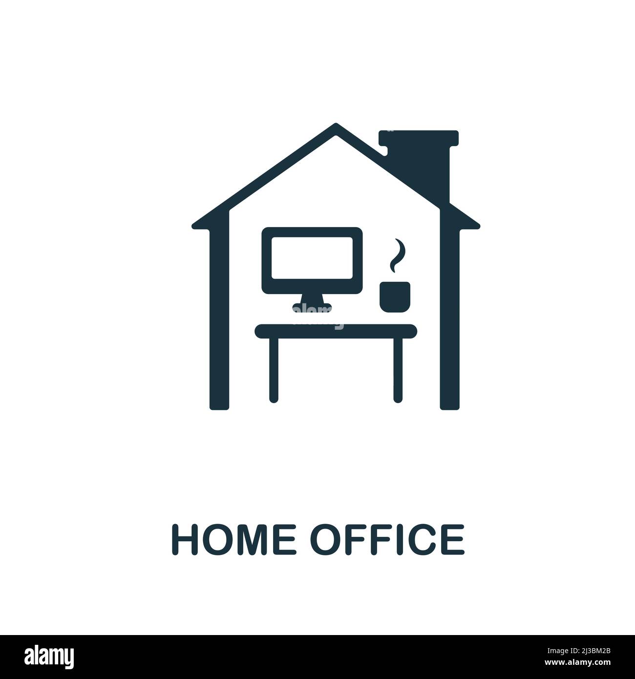 Home Office icon. Monochrome simple Home Office icon for templates, web ...