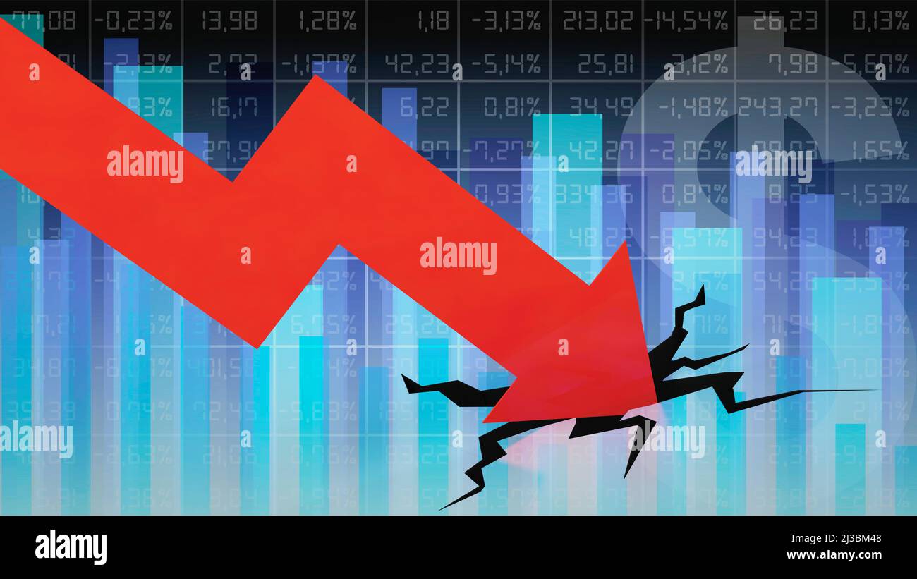 Illustration on the topic of stock market crash, financial crisis ...