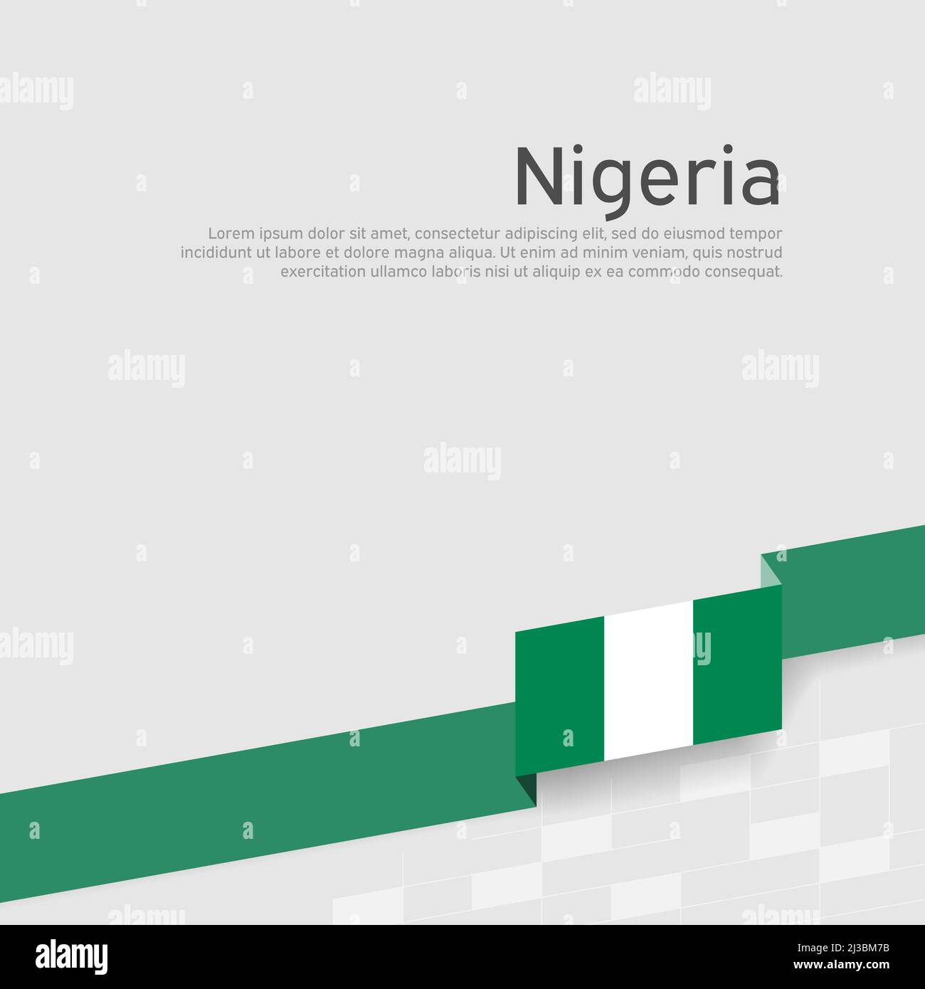 Nigeria flag on a white background. Vector banner design, nigeria ...