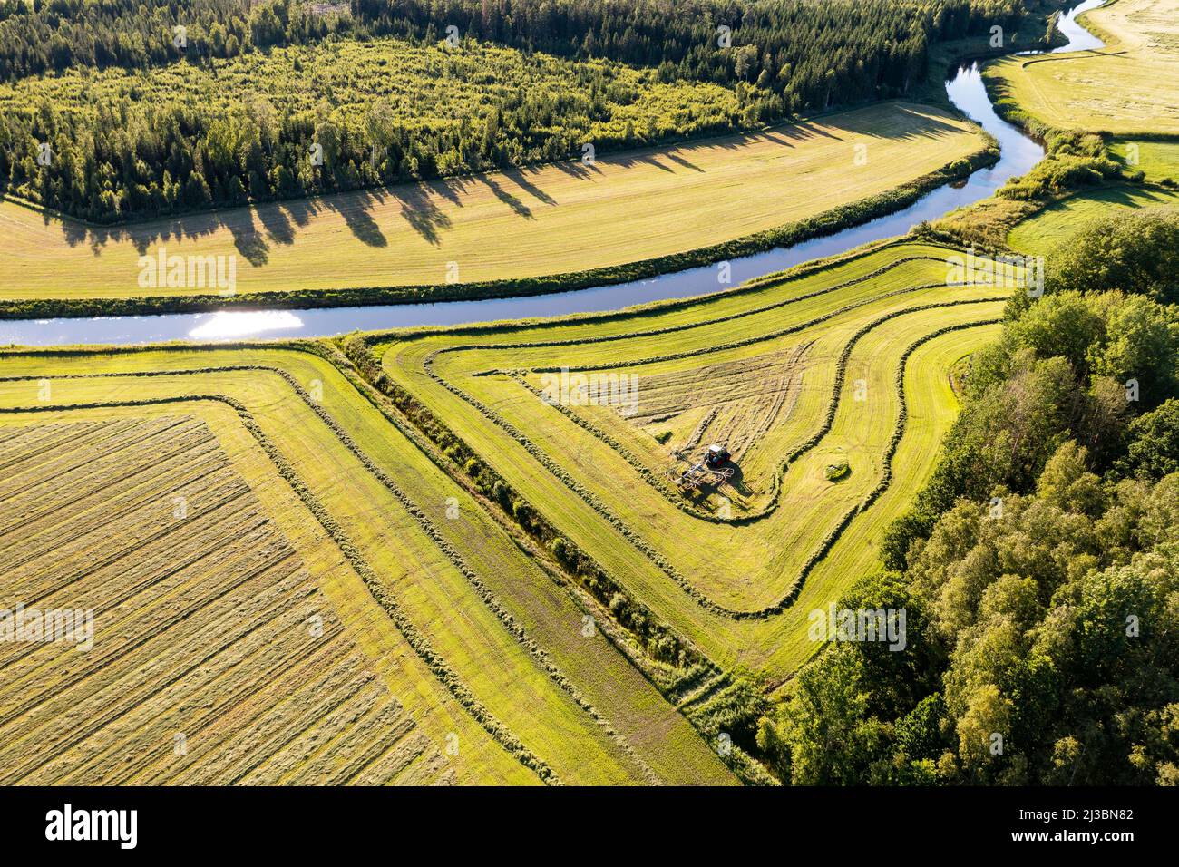 Aerial view of farm Stock Photo - Alamy