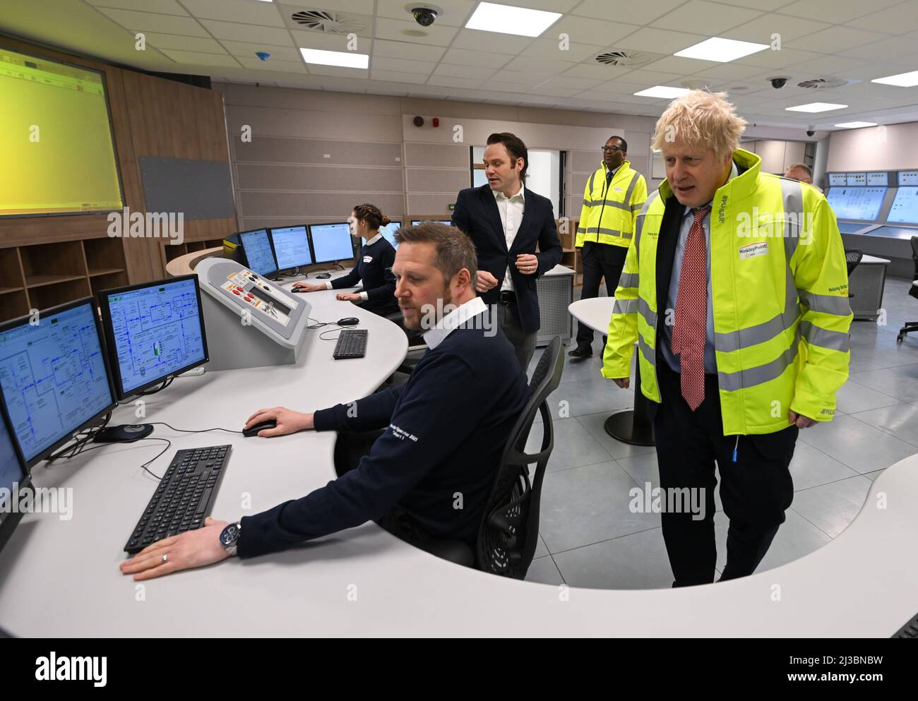 Prime Minister Boris Johnson meets staff in the control centre training ...