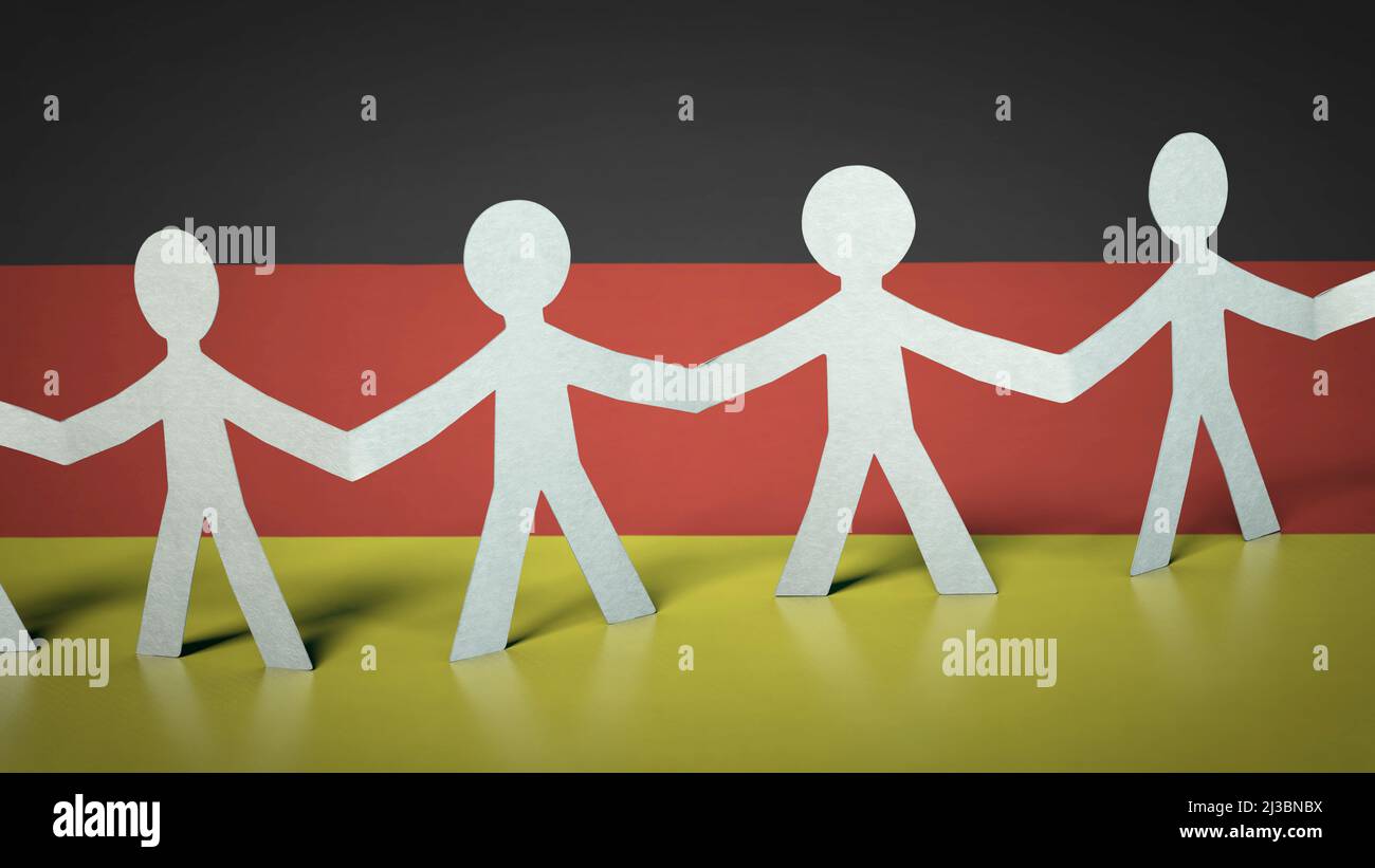 Human chain on Germany flag Stock Photo - Alamy