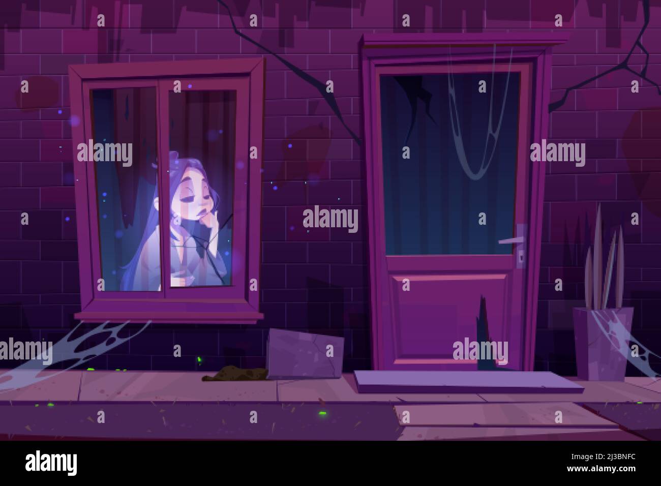 Woman walking in mist Stock Vector Images - Alamy