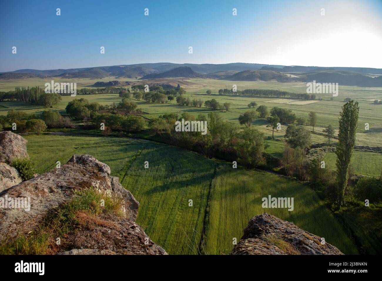 Plain view at sunrise, Phrygian valley Stock Photo - Alamy