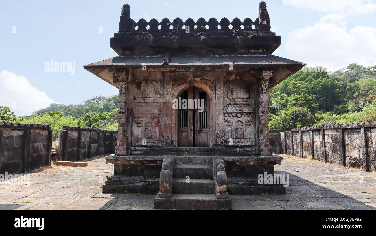 Front View of main centre of Srikantheswara Temple, Kavaledurga Fort ...