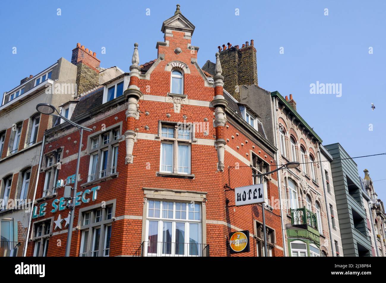 Vintage hotel facade, Dunkirk, Nord, Hauts-de-France, France Stock ...