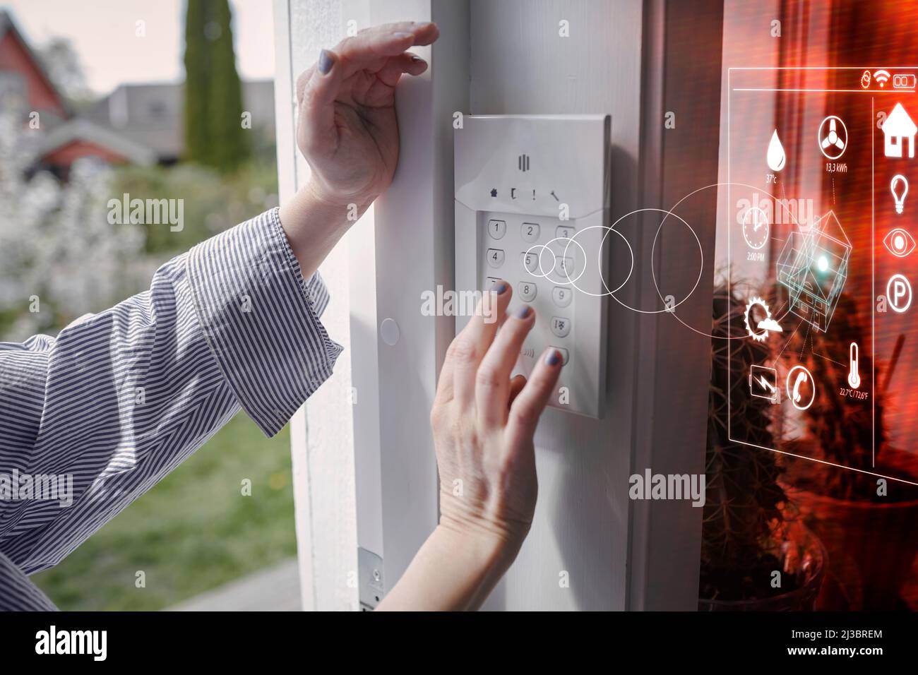 Woman using entry door keypad Stock Photo - Alamy Woman using entry door keypad Stock Photo - Alamy