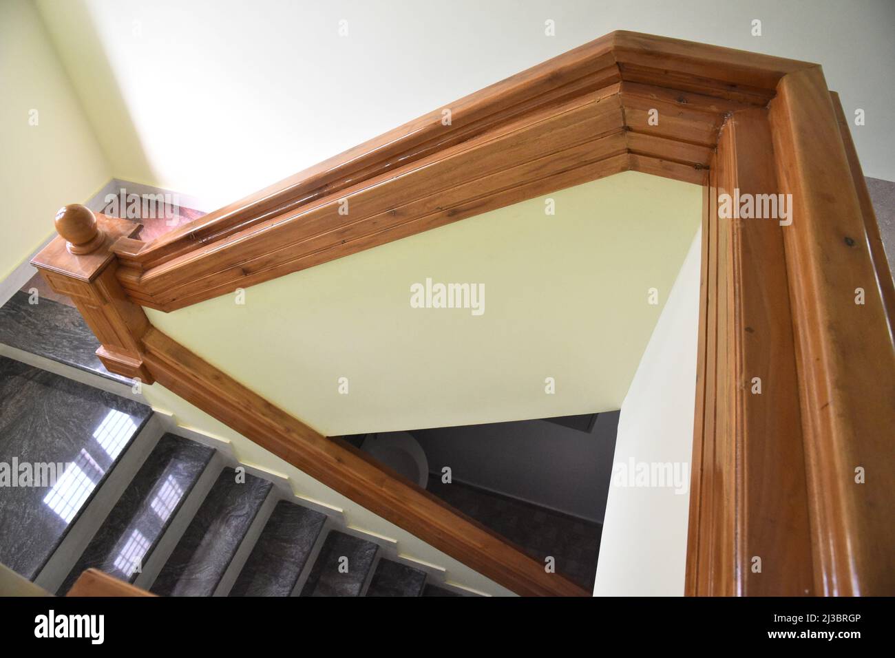 Stair case with wooden side hi-res stock photography and images - Alamy