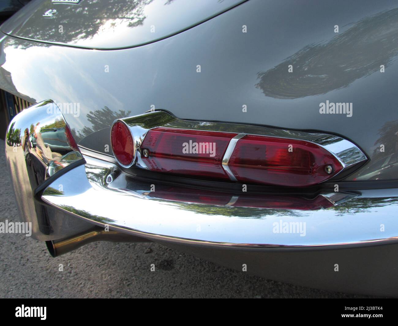 details backlight and bumper of an Old CLassic English car Jaguar E ...