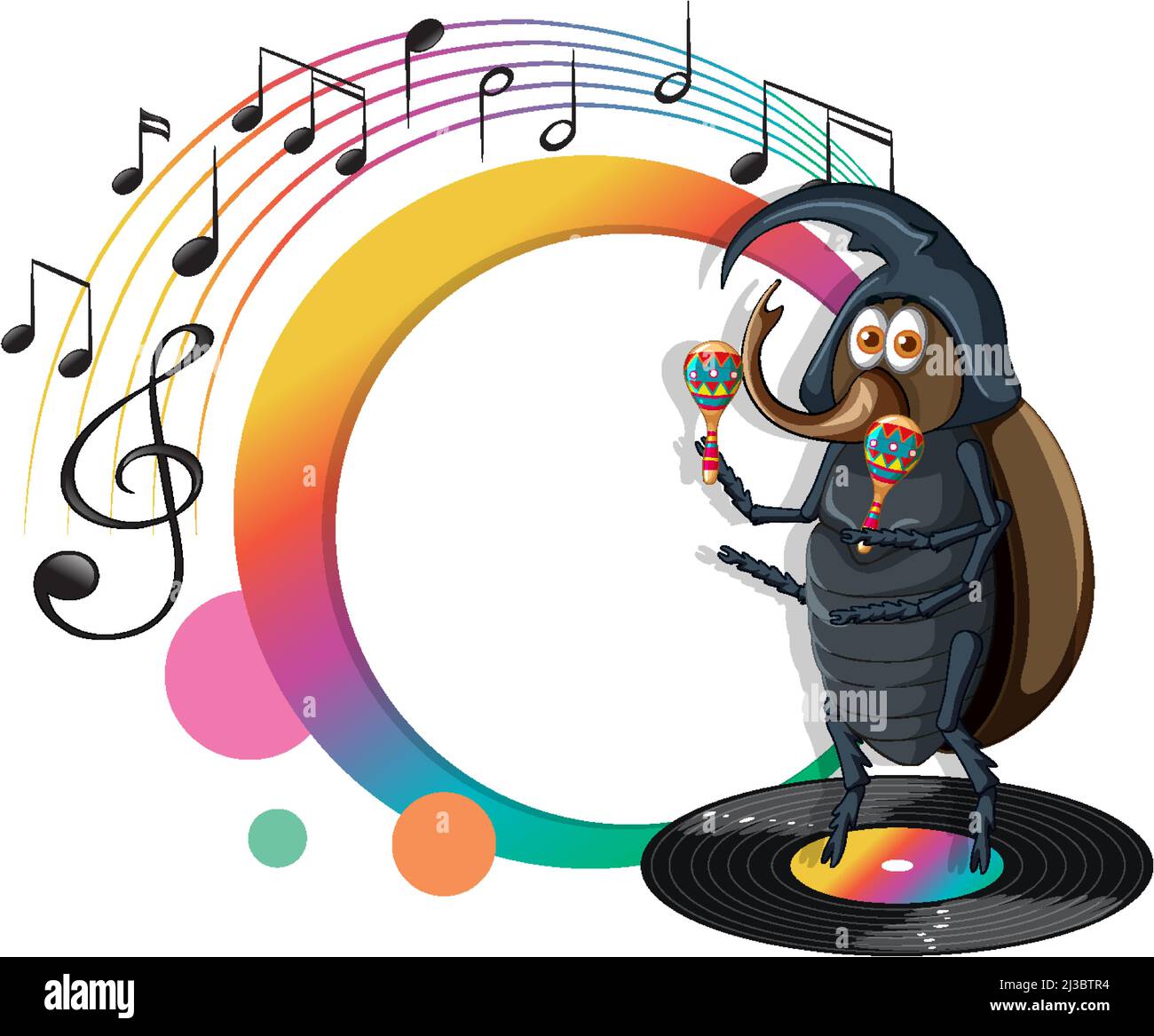 A beetle playing maracas cartoon character illustration Stock Vector ...