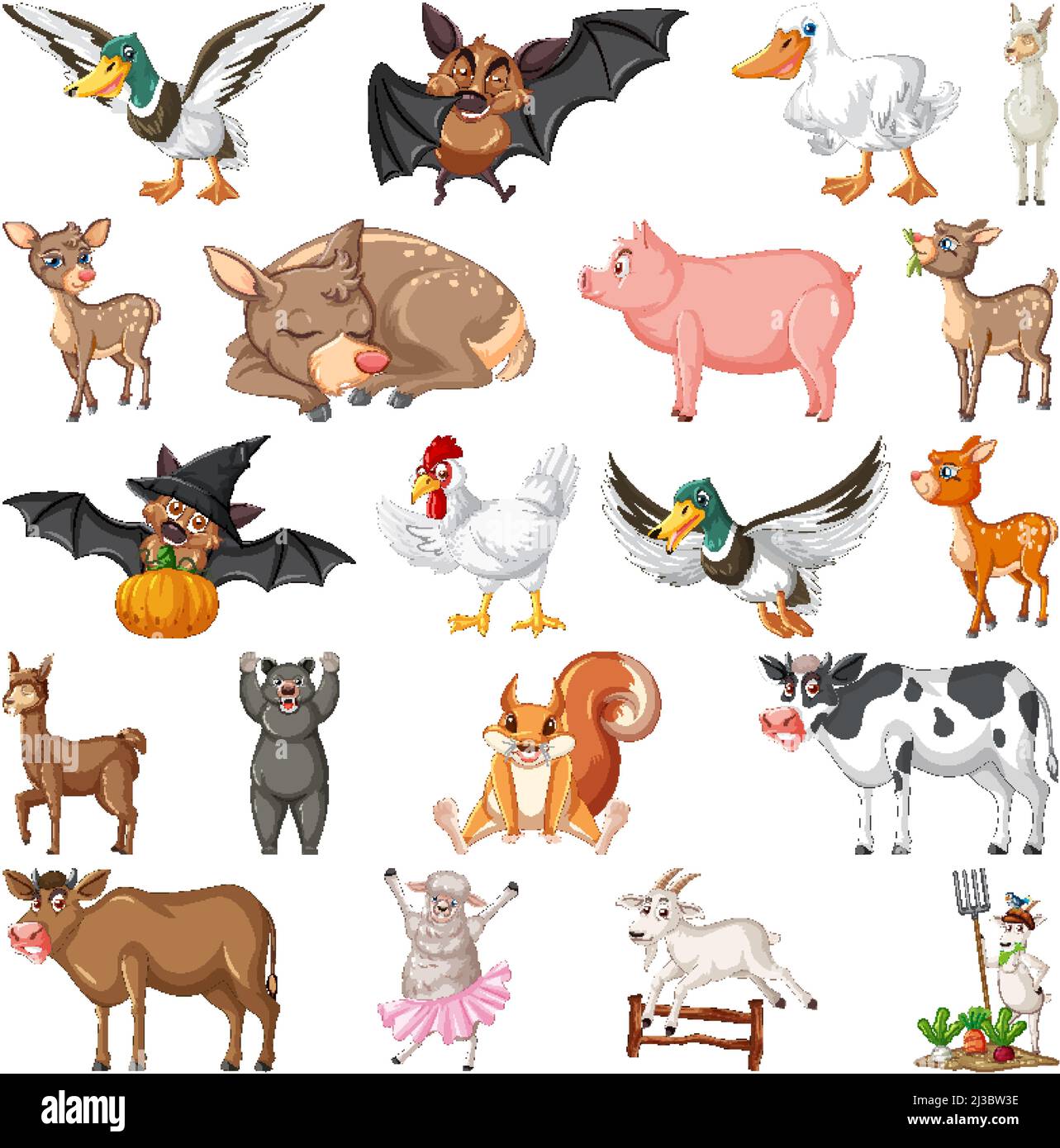 Set of different kids of animals illustration Stock Vector Image & Art ...